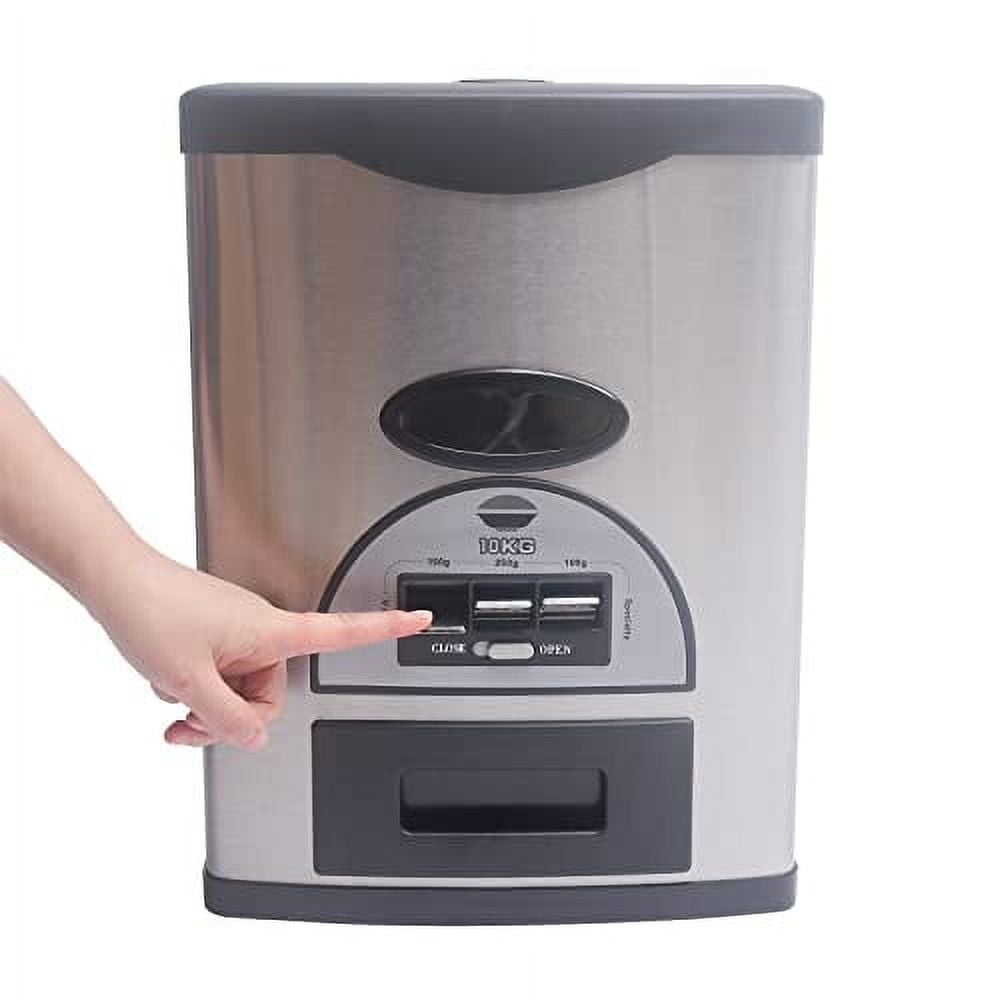 PIOJNYEN Auto Rice Dispenser Container, Stainless Steel Rice Storage ...