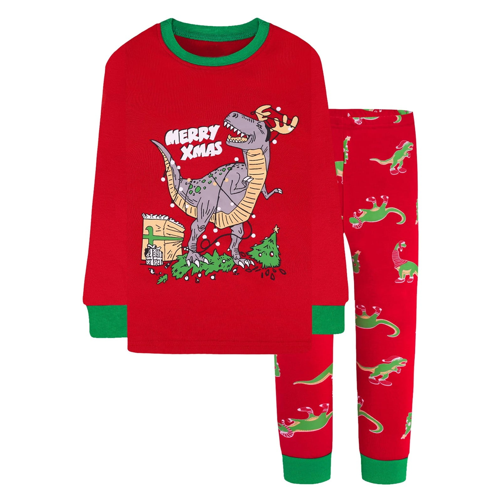 PIOMLL Boys Christmas Pajama Sets Festive Holiday Print Kids Cozy ...