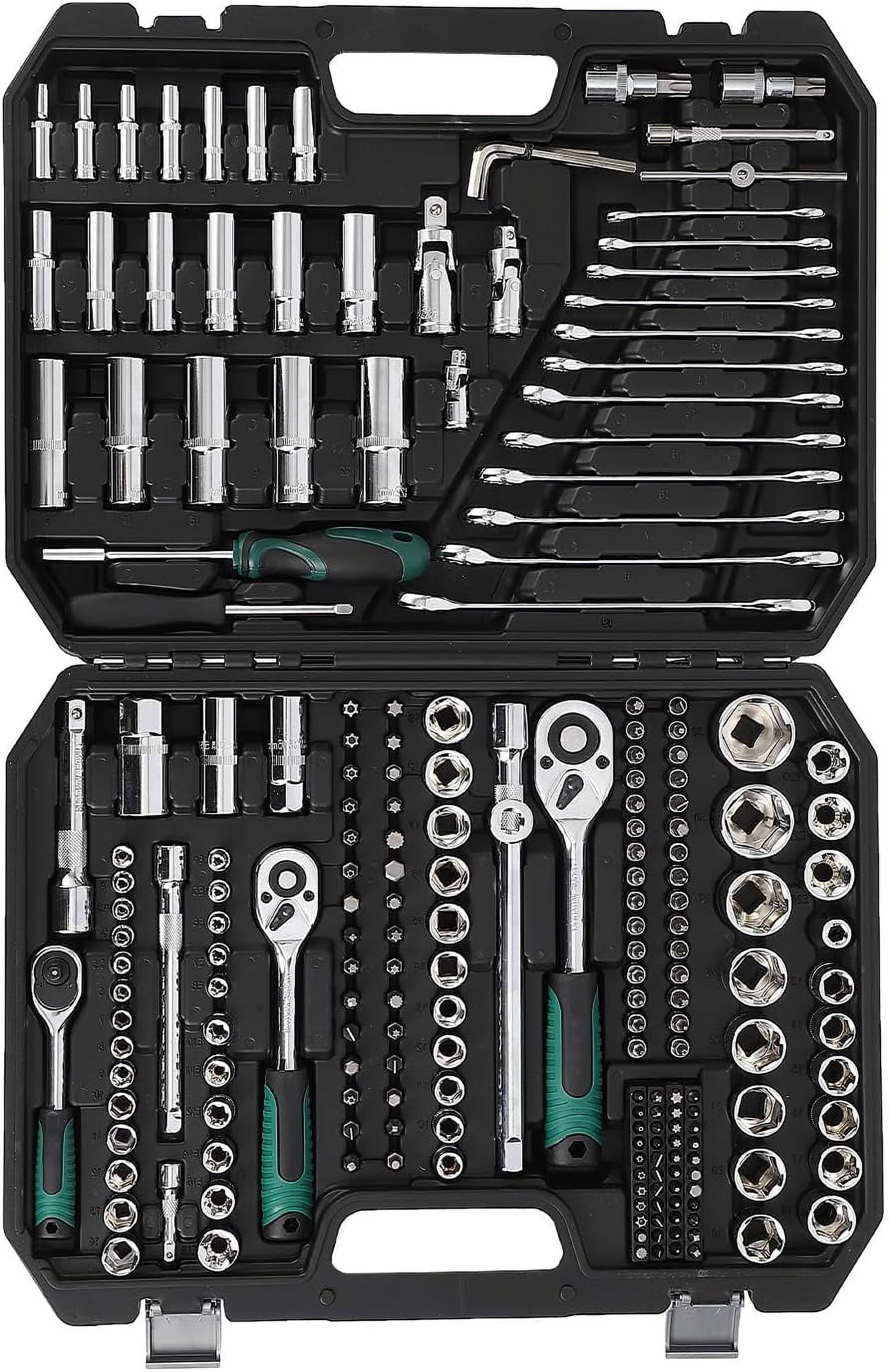 PIONEERWORKS Toolbox with Tools,216 Piece Basic Household Tool Kits ...