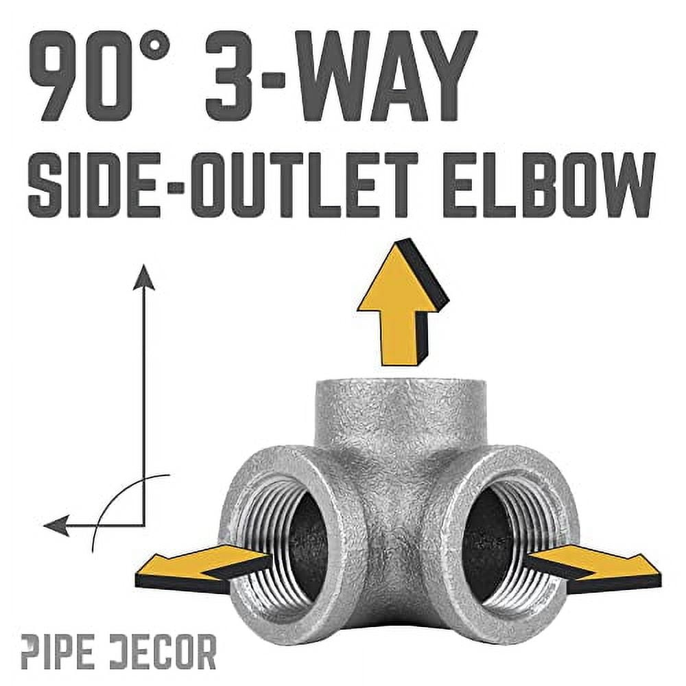 PIPE DÉCOR 3/8 Inch Side Outlet Elbow Malleable Cast Iron, Authentic ...