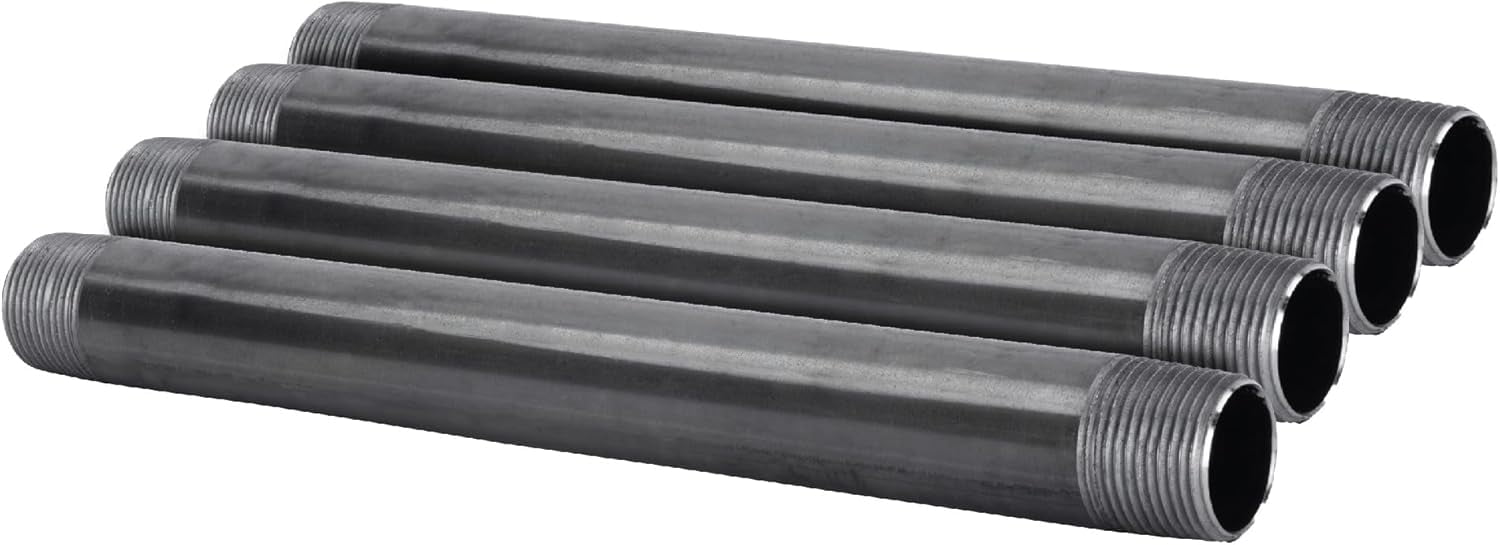 PIPE DECOR 3/4” x 36” Black Steel Plumbing Pipe Connector Steel Grey ...