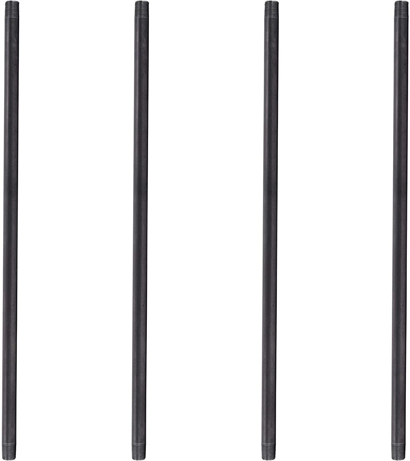 PIPE DECOR 3/4” x 72” Black Steel Plumbing Pipe, Pre Cut, Steel Grey ...