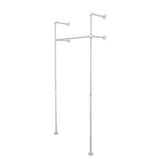 PIPE DECOR 41" Galvanized Steel Wall- and Floor-Mounted Modular Pipe ...