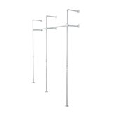 PIPE DECOR 115" Black Steel Wall- and Floor-Mounted Modular Pipe ...