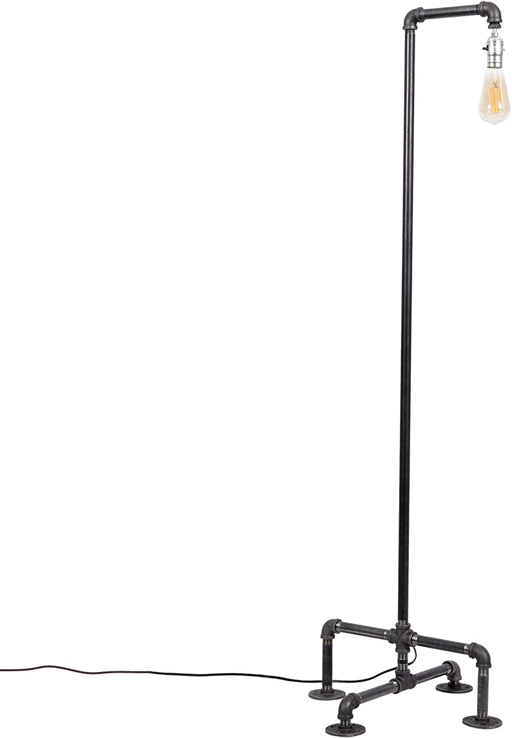 PIPE DECOR Industrial Pipe Floor Lamp, Dimmable, DIY with Swag Kit ...