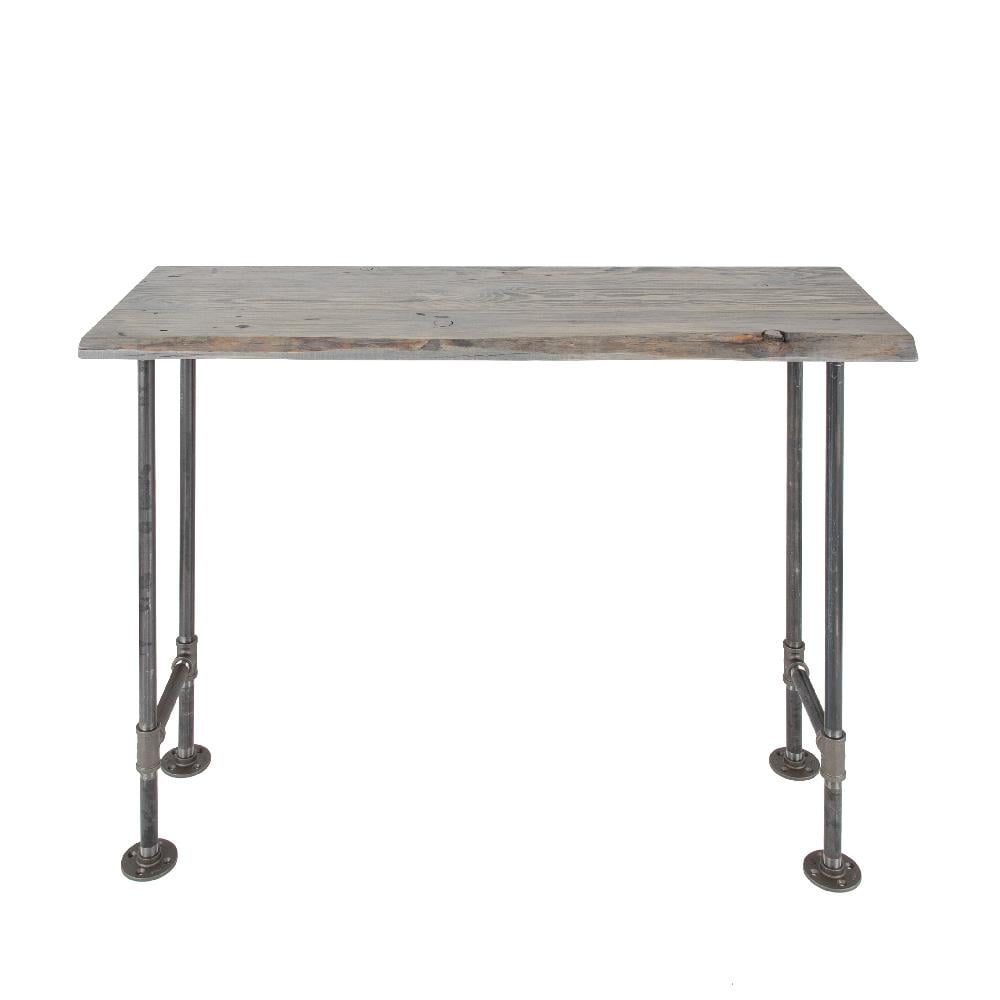 PIPE DECOR Solid Live Edge Wood Console Table with Industrial Pipe Legs ...