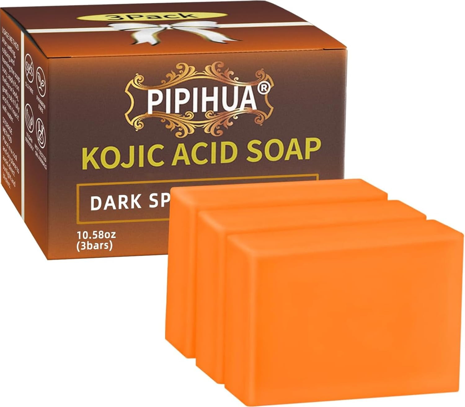 PIPIHUA 3Pack Kojic Acid DMF15 Soap, Soap Bars for Acne with Collagen ...