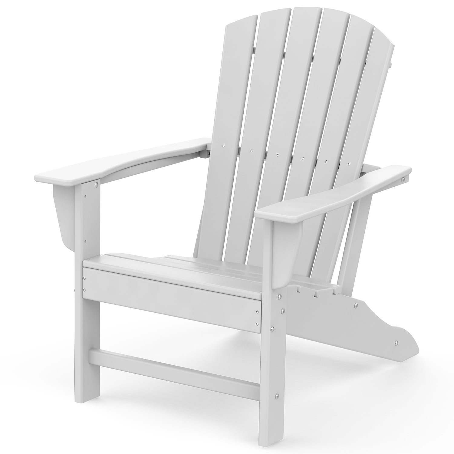 PIPOPA Outdoor Adirondack Chair, HDPE All Weather Patio Chair for Deck Backyard Garden, White ...