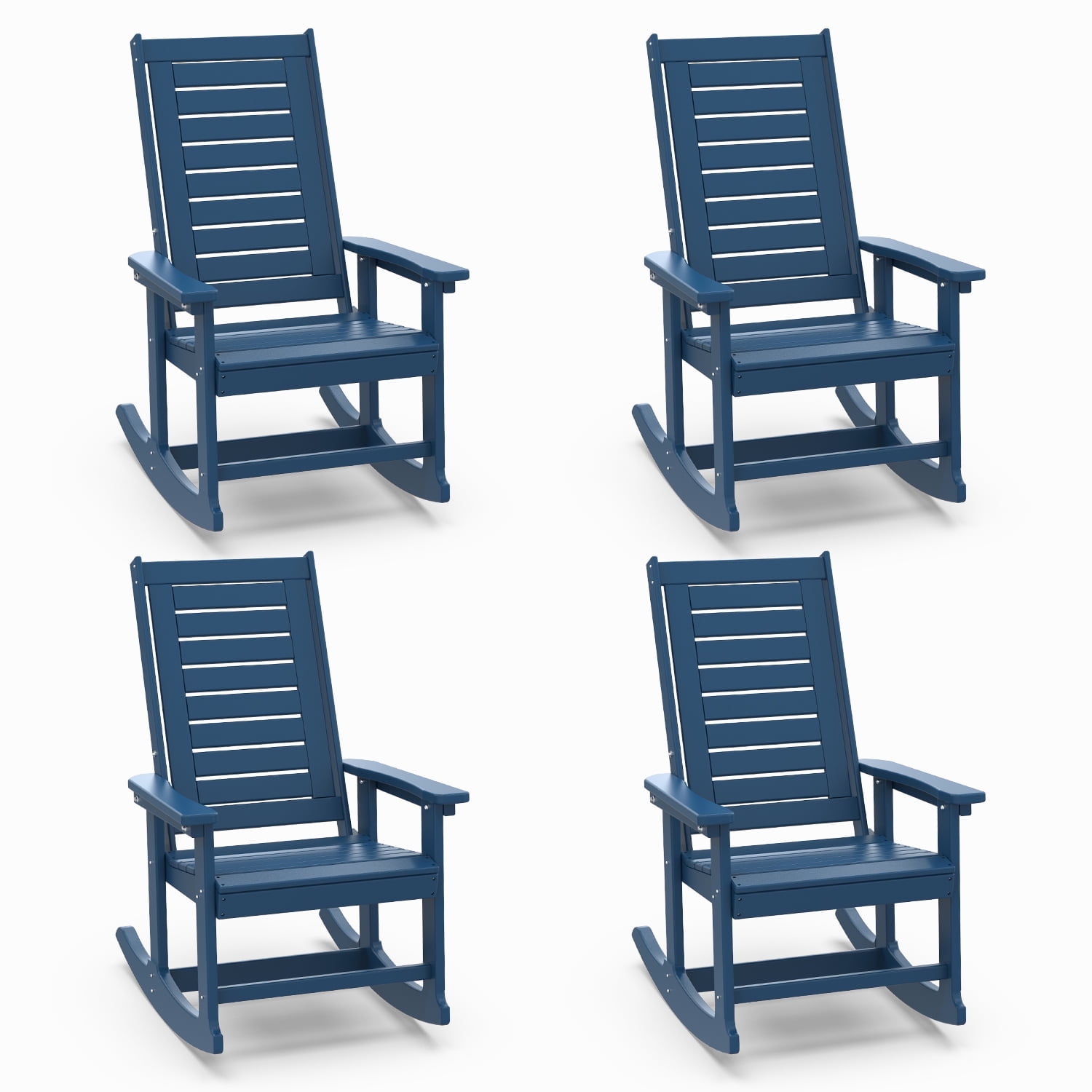 PIPOPA Outdoor Rocking Chair, HDPE All Weather Adirondack Oversized ...