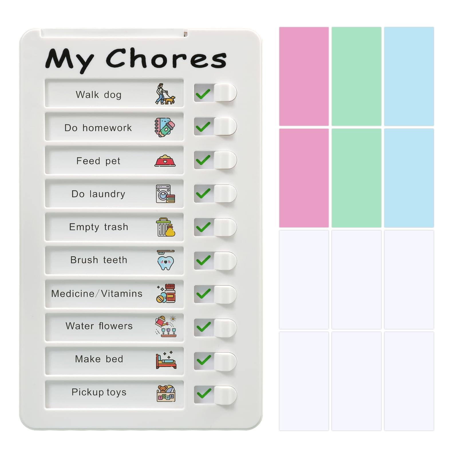 PIQOLA Chore Chart for Kids, Reusable Checklist Board for ADHD ...
