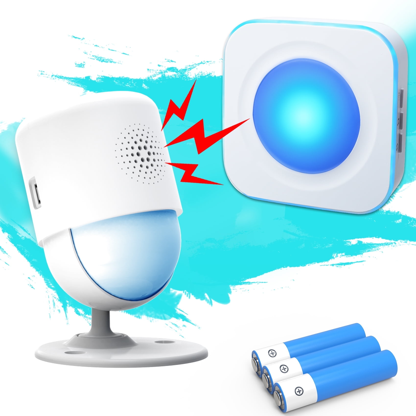 PIR Motion Sensor Alarm with Siren wireless Indoor Door Bell Home Alarm ...