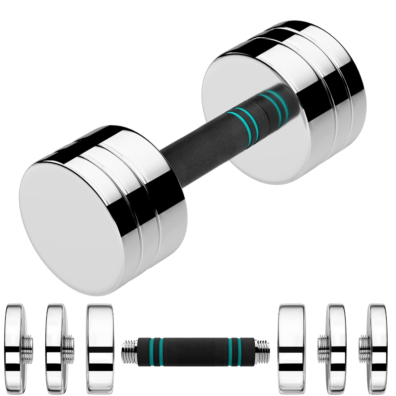 PIRECART 1pc Adjustable Steel Dumbbell,15lb Free Weights Set with Non ...