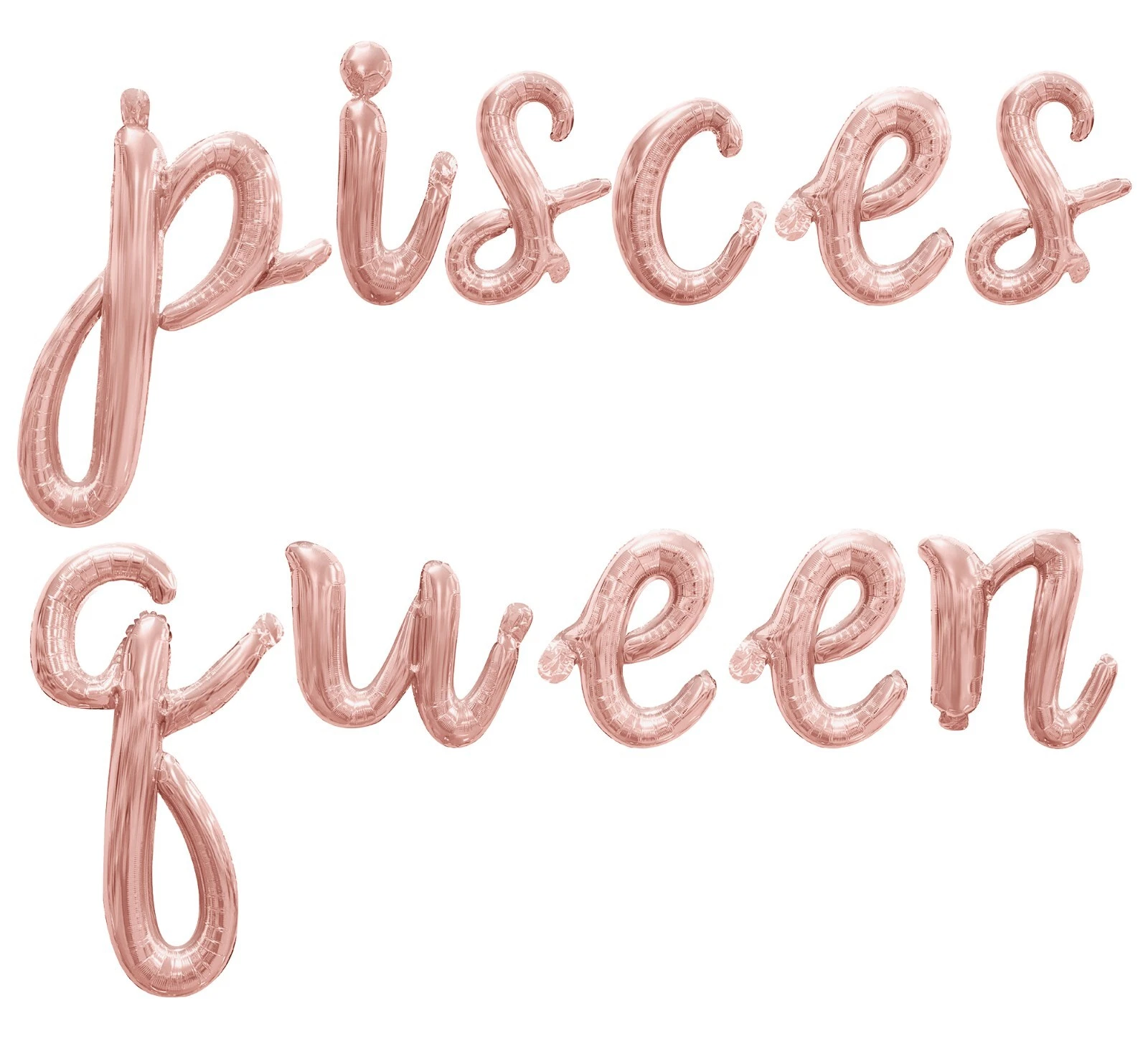 PISCES QUEEN Cursive Script Letter Balloon Banner - Birthday Party ...