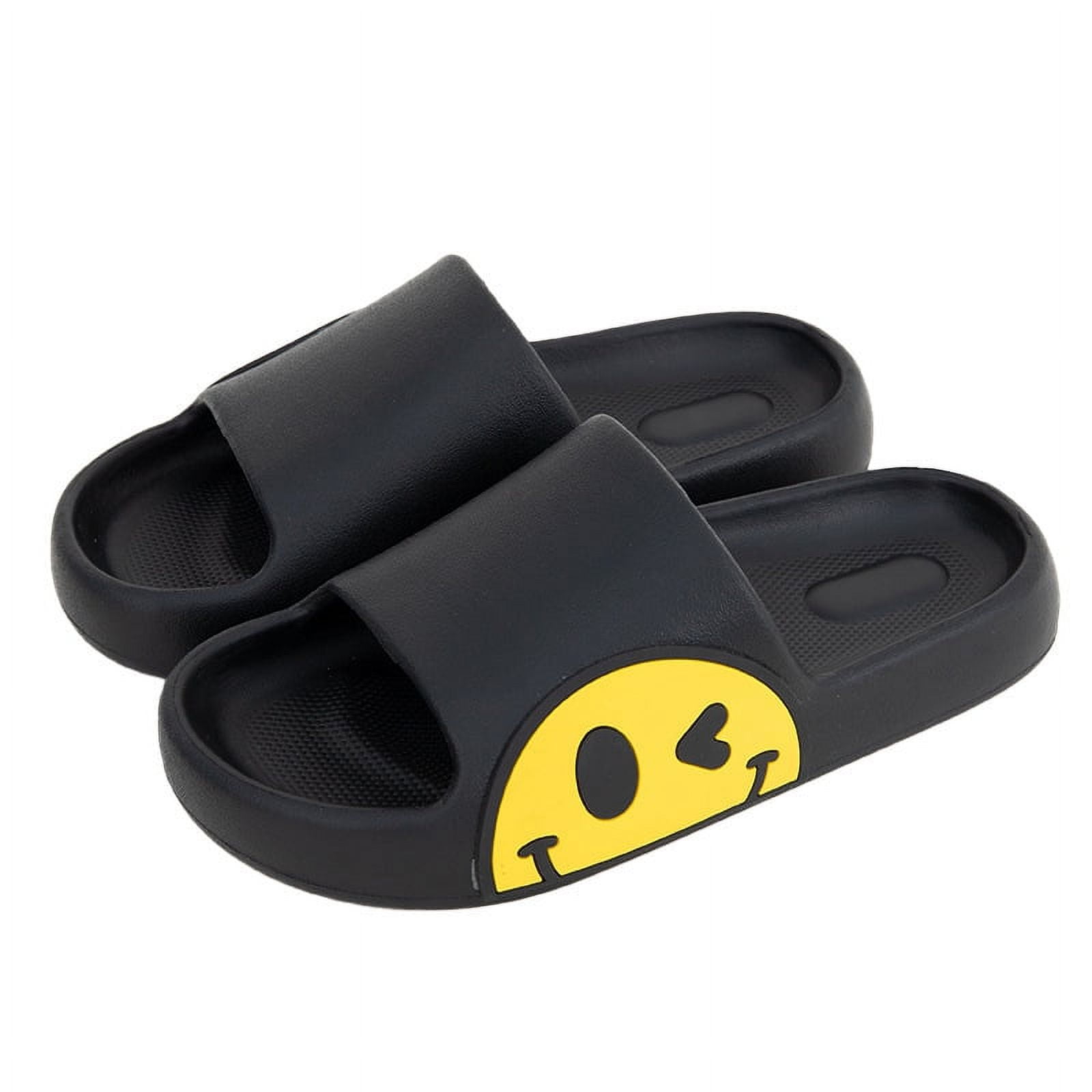 PISIQI Men's Smiley Slippers Sandals,EVA Anti-slip Slippers,Gym Home ...