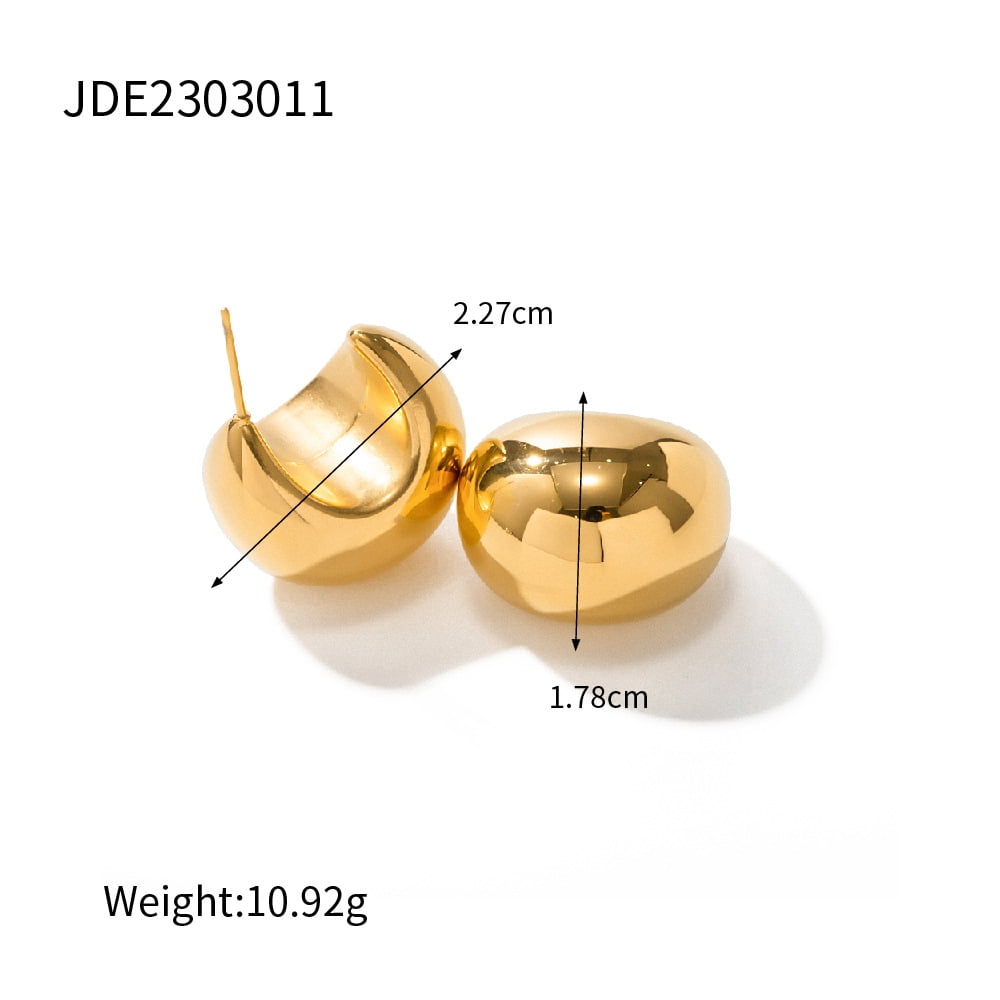 PISONIC 18k Gold Chunky Bubble Hoop Earrings For Women | Gold Plated ...
