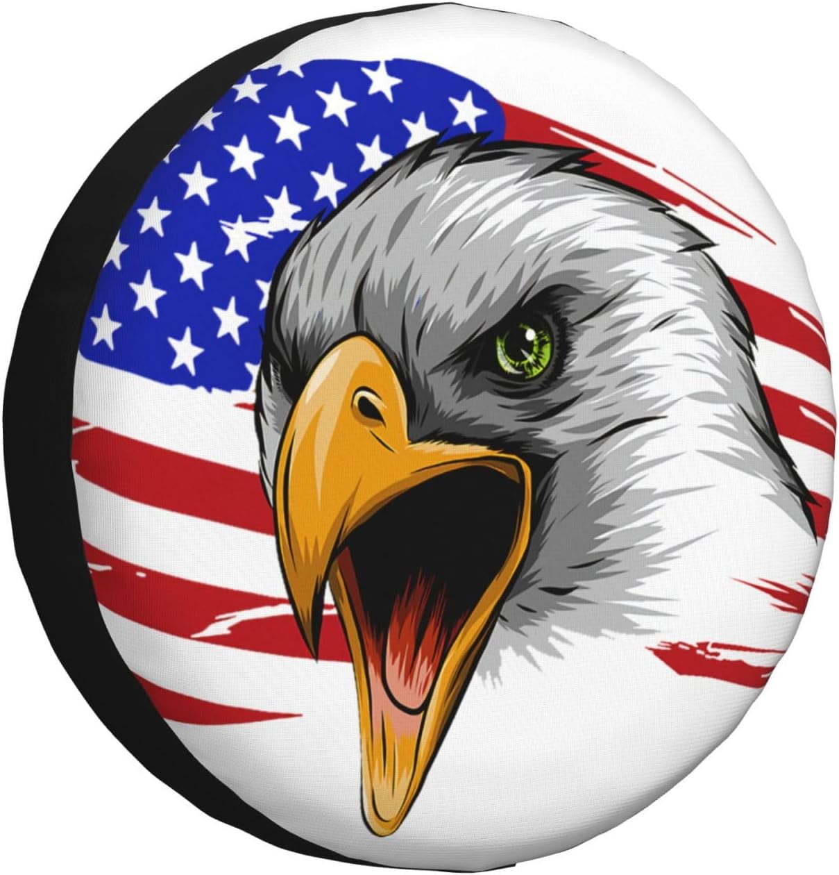 PISONIC American Eagle And Flag Spare Tire Cover Weatherproof Universal ...