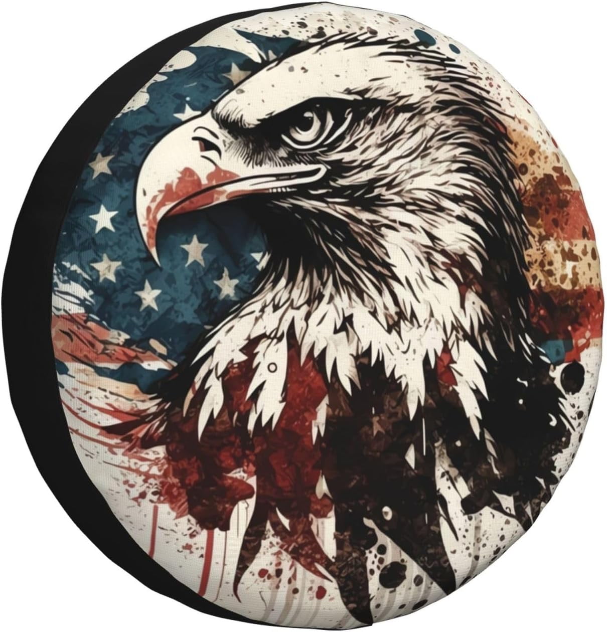 PISONIC American Eagle And Flag Spare Tire Cover Weatherproof Universal ...