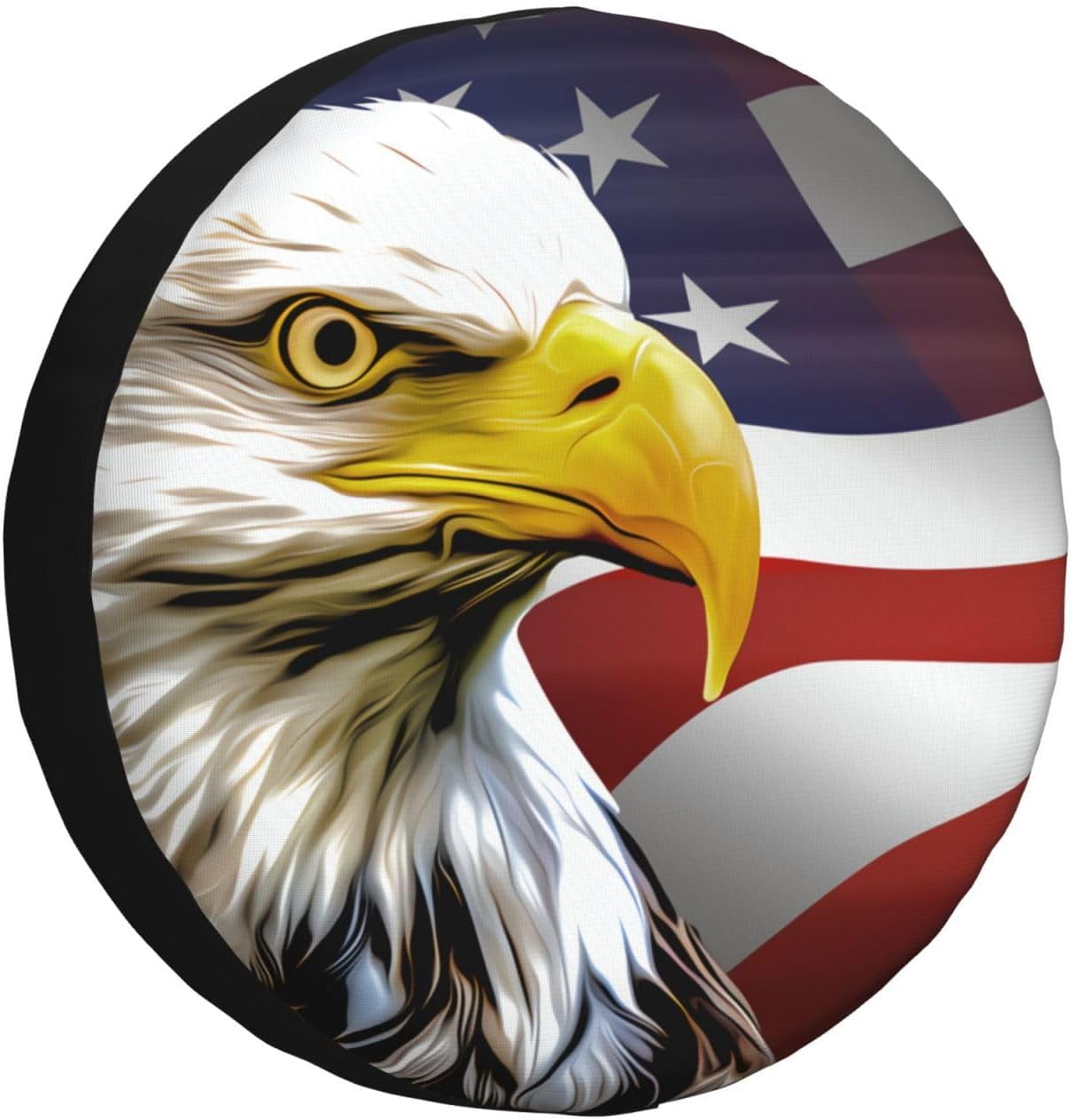 PISONIC American Eagle And Flag Spare Tire Cover Weatherproof Universal ...