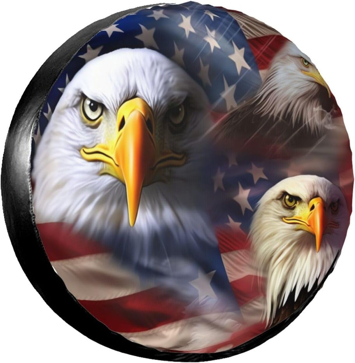 PISONIC American Flag Bald Eagles Spare Tire Cover Weatherproof ...