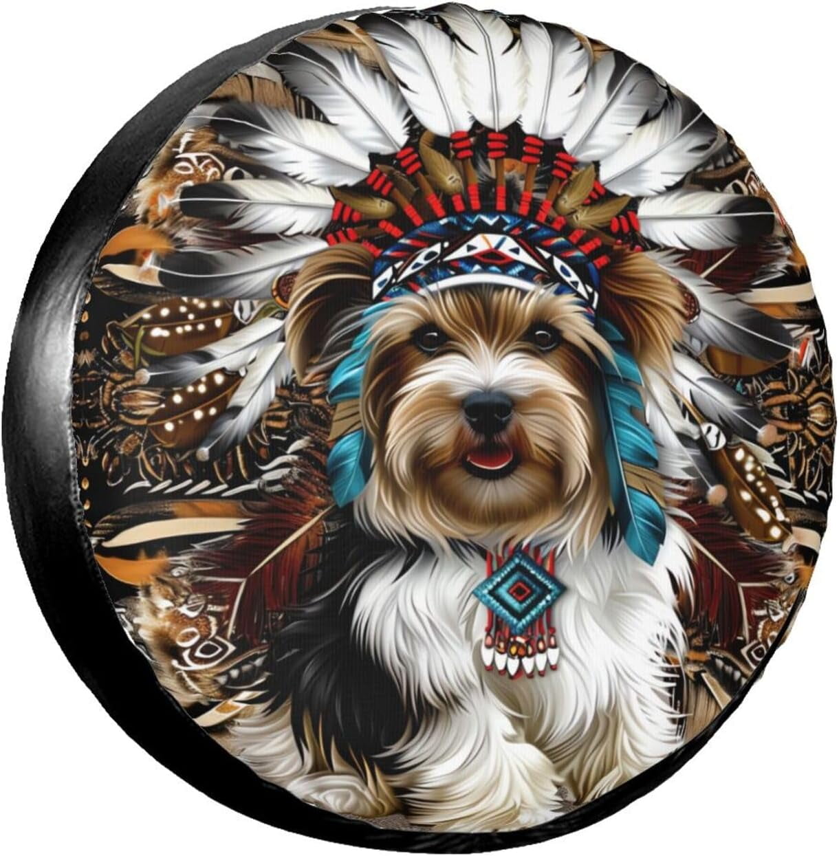 PISONIC American Yorkie Dog Spare Tire Cover Weatherproof Universal ...
