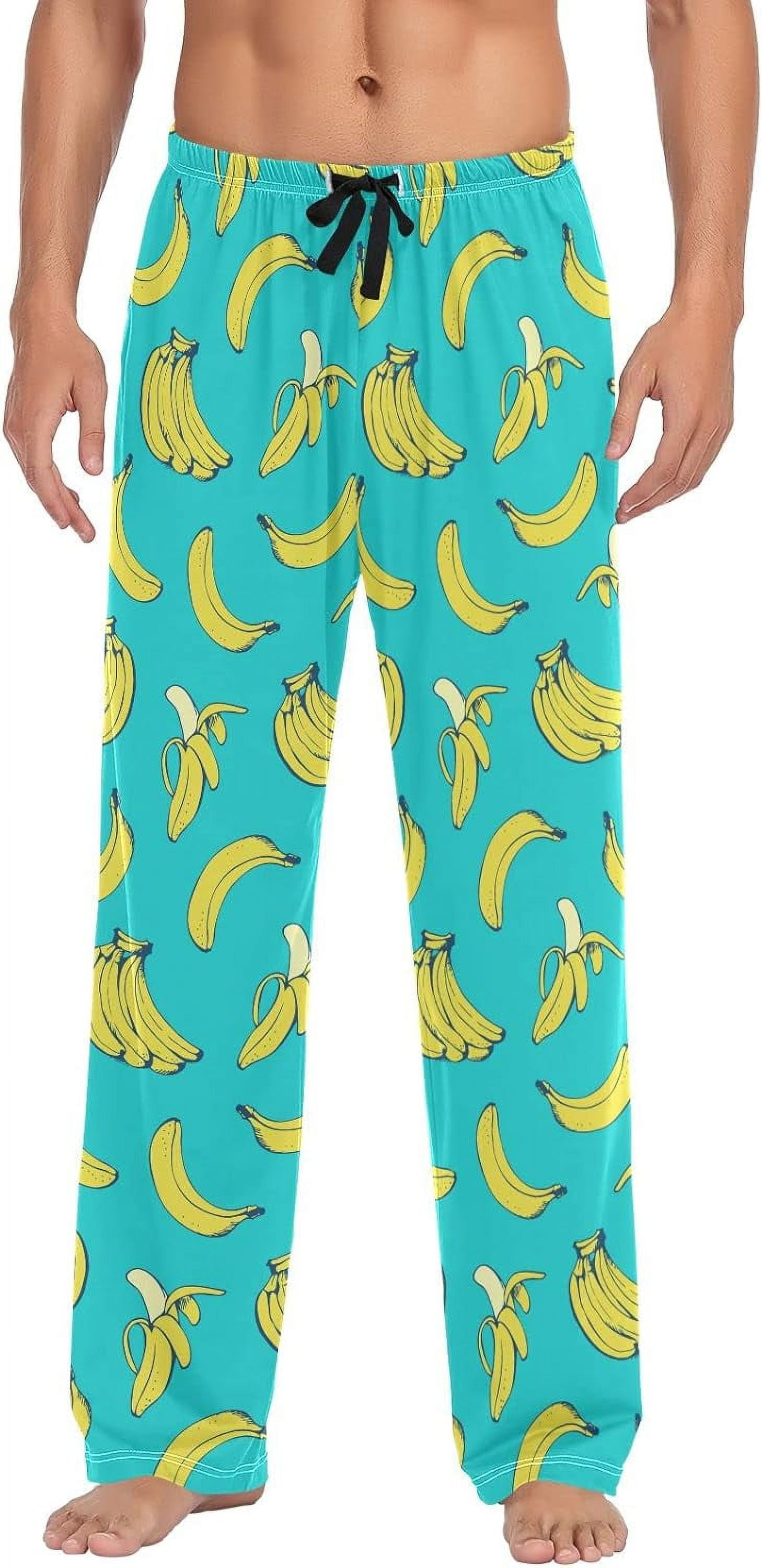 PISONIC Banana Mens Pajama Pants Lounge Men's Pajama Bottoms Soft Sleep ...