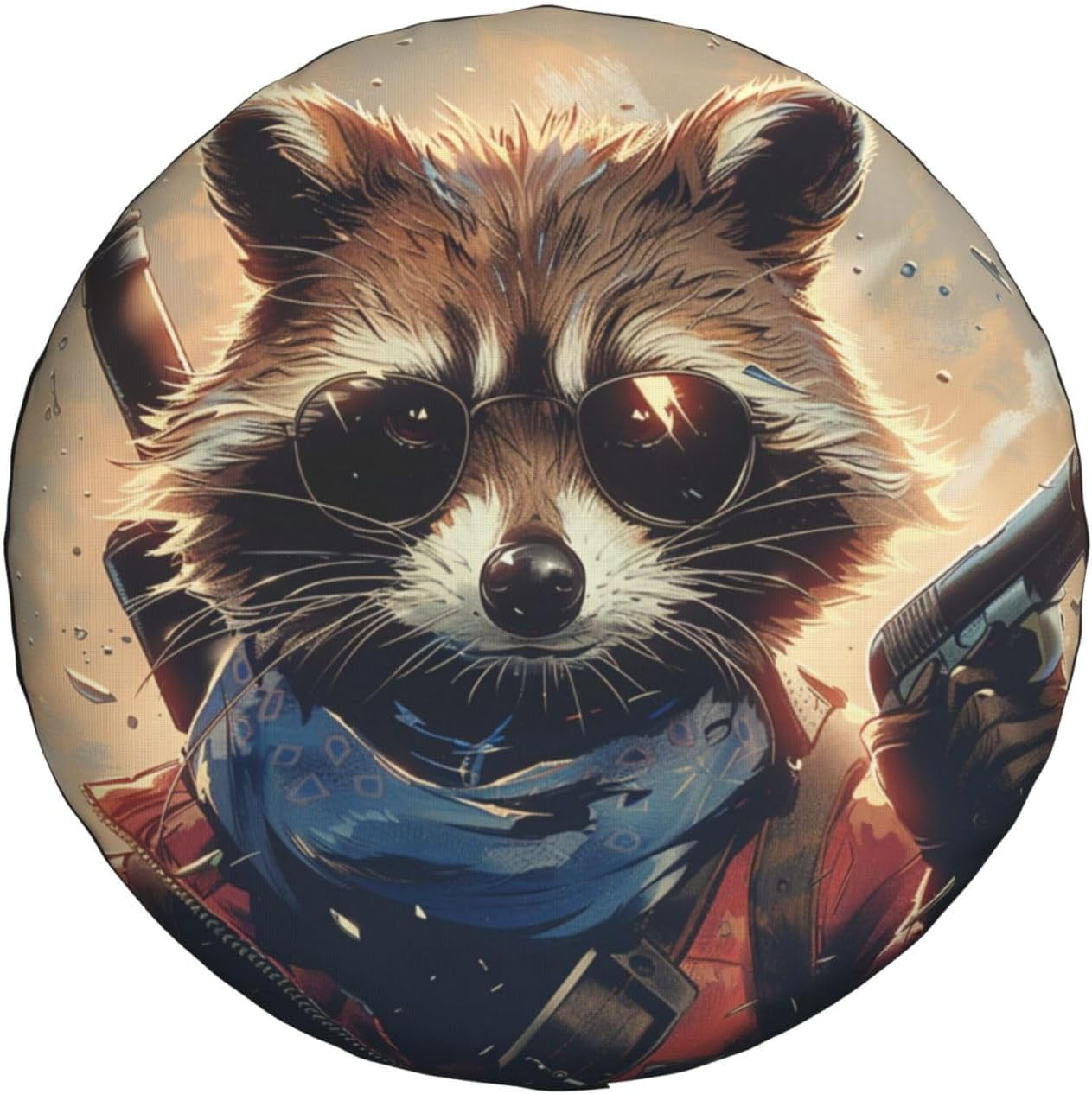 PISONIC Bandit Racoon Spare Tire Cover Weatherproof Universal Wheel ...