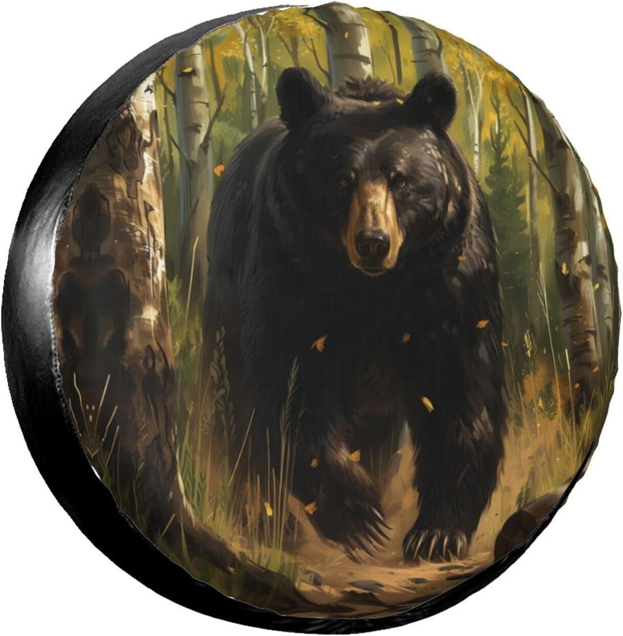 PISONIC Bear and Forest Spare Tire Cover Weatherproof Universal Wheel ...
