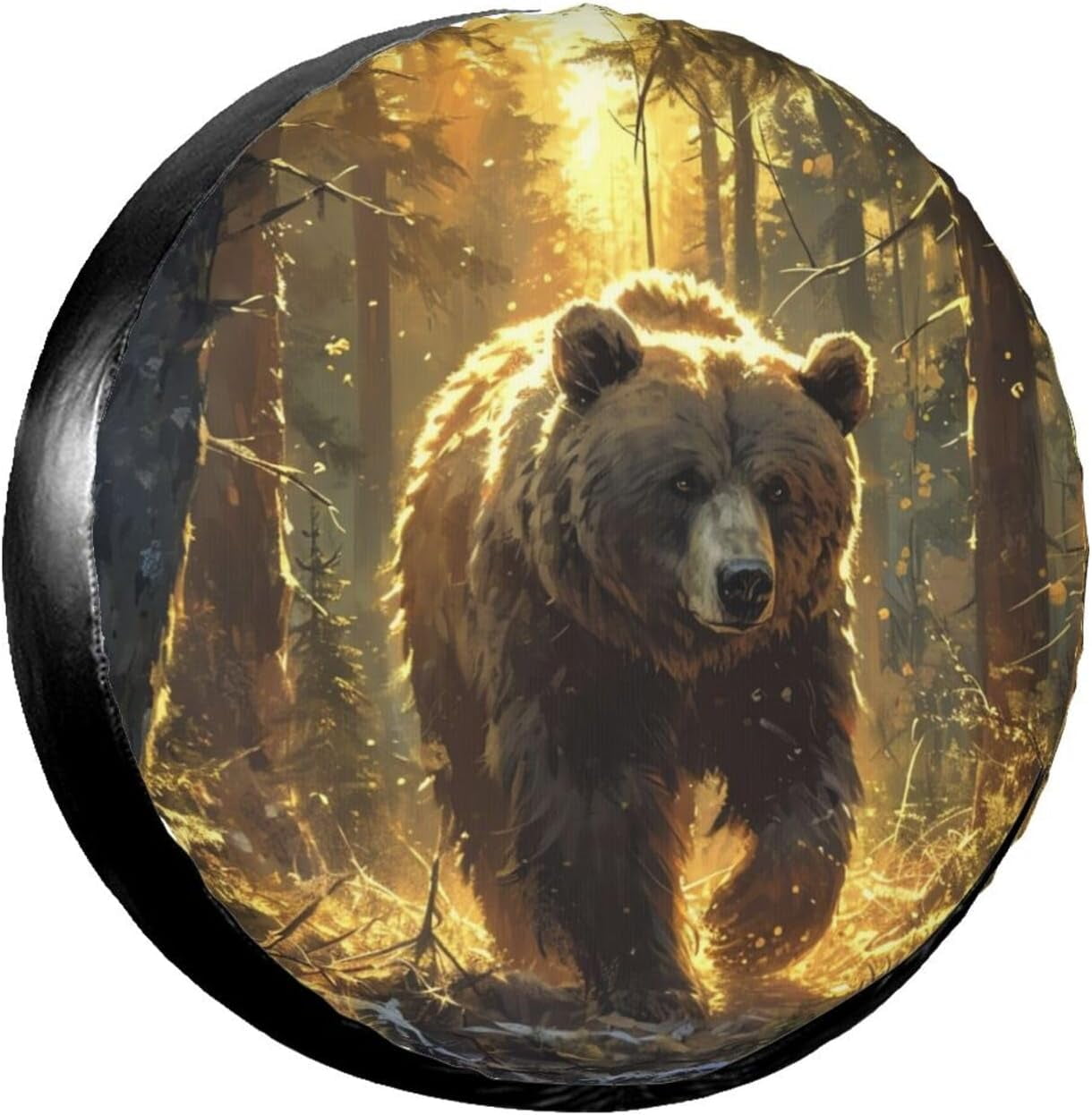 PISONIC Bear in Forest Spare Tire Cover Weatherproof Universal Wheel ...