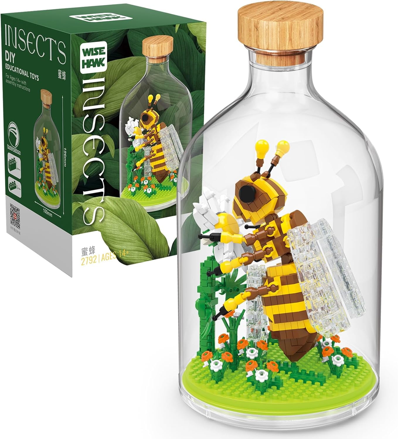 PISONIC Bee in a Bottle Building Toy Friend Set, Micro Mini Building ...