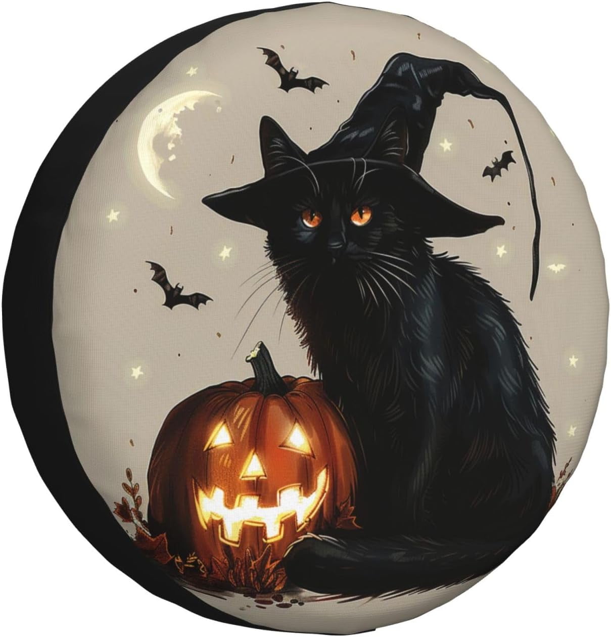 PISONIC Black Cat Spare Tire Cover Weatherproof Universal Wheel ...