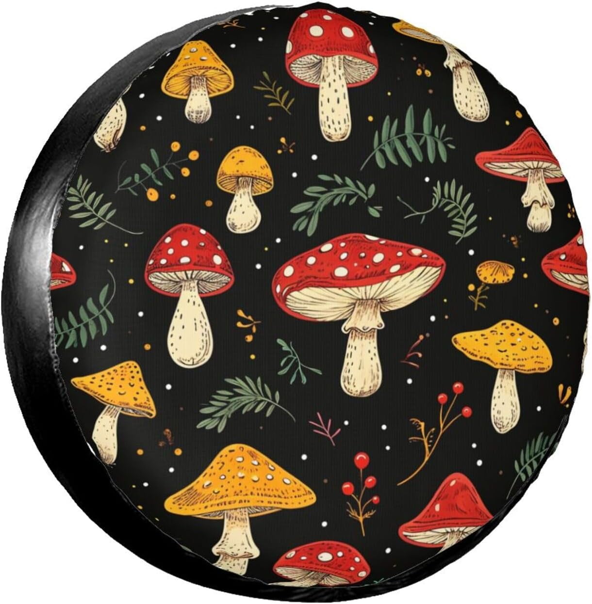 PISONIC Boho Mushroom Spare Tire Cover Weatherproof Universal Wheel ...