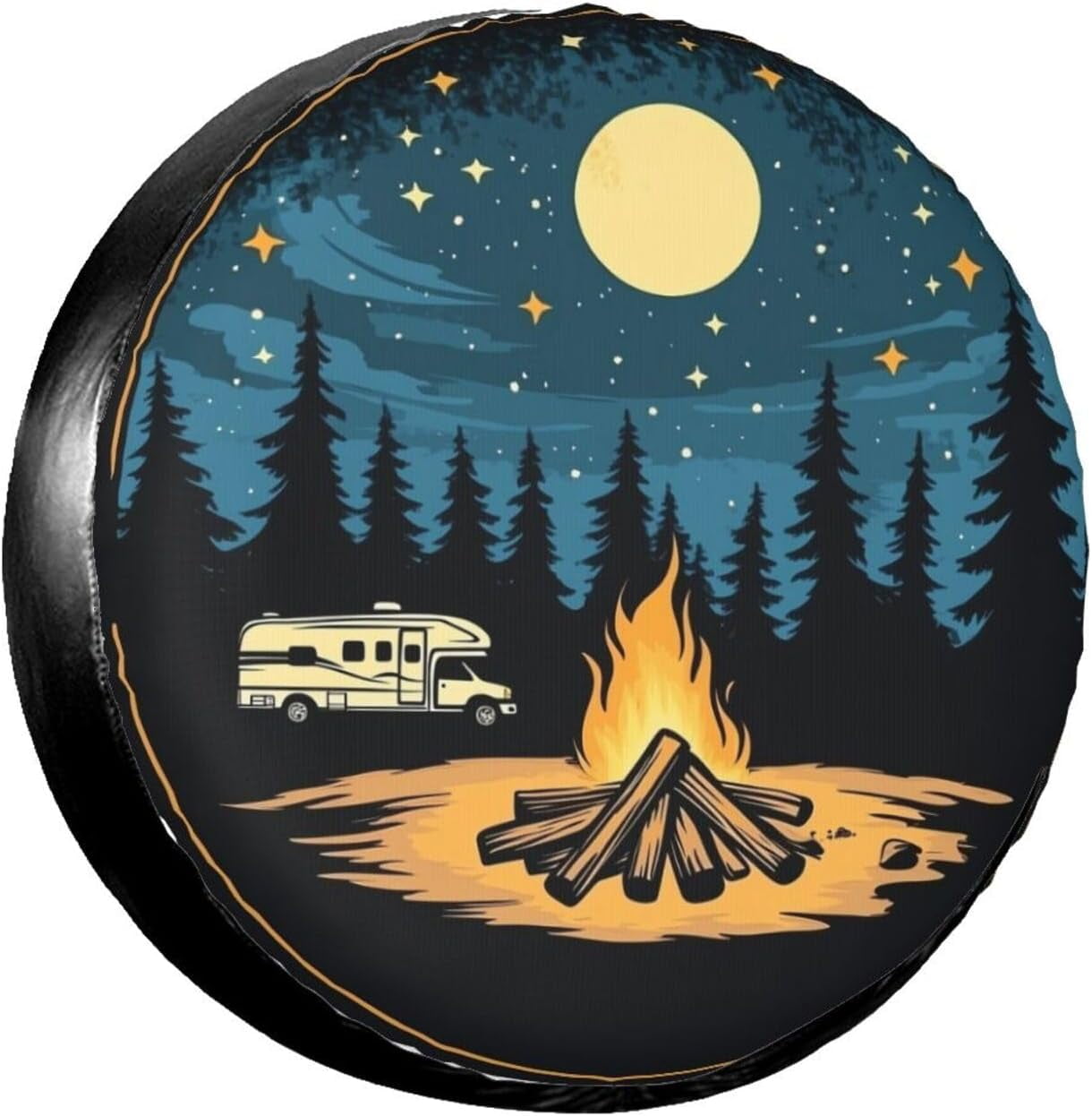 PISONIC Campfire Night Sky Spare Tire Cover Weatherproof Universal ...