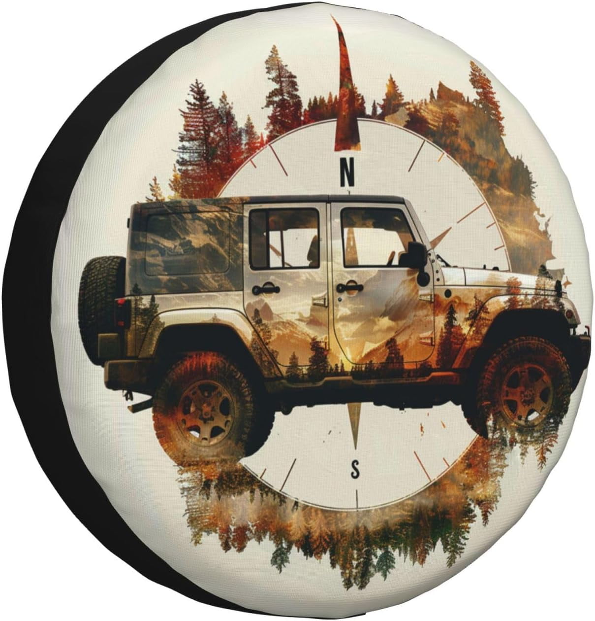 PISONIC Compass Spare Tire Cover Weatherproof Universal Wheel ...