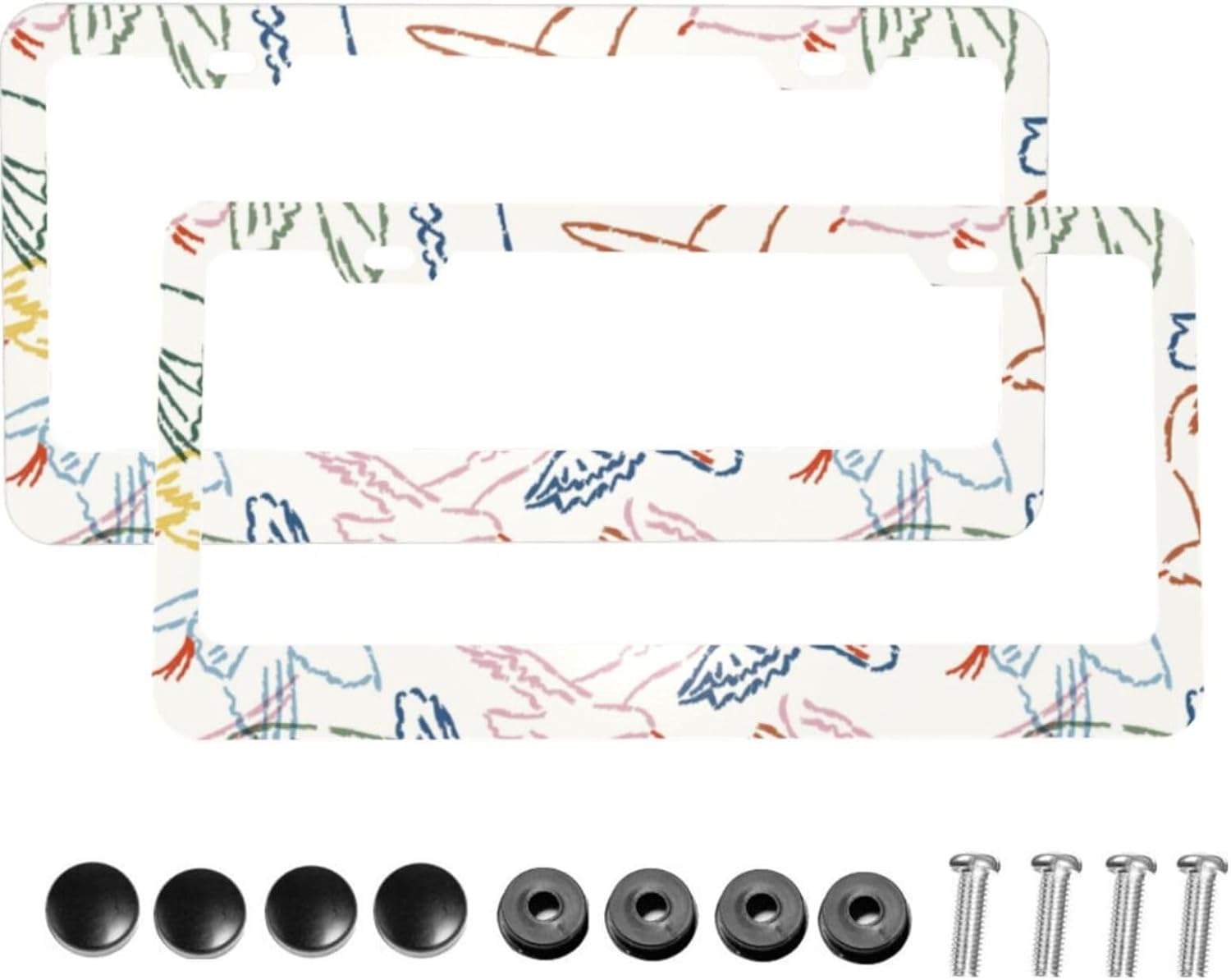 PISONIC Cute Seagull Bird License Plate Frames, 2 Pack Aluminum License ...