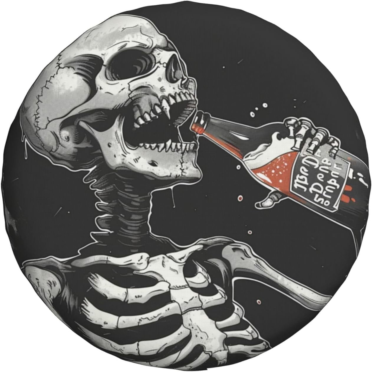 PISONIC Drinking Skeleton Spare Tire Cover Weatherproof Universal Wheel ...