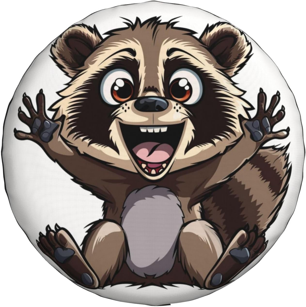 PISONIC Excited Racoon Spare Tire Cover Weatherproof Universal Wheel ...