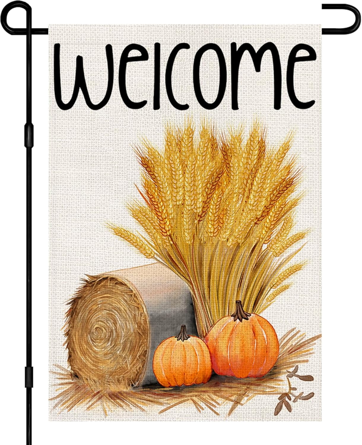 PISONIC Fall Welcome Garden Flags for Outside 12x18 Inch Double Sided ...