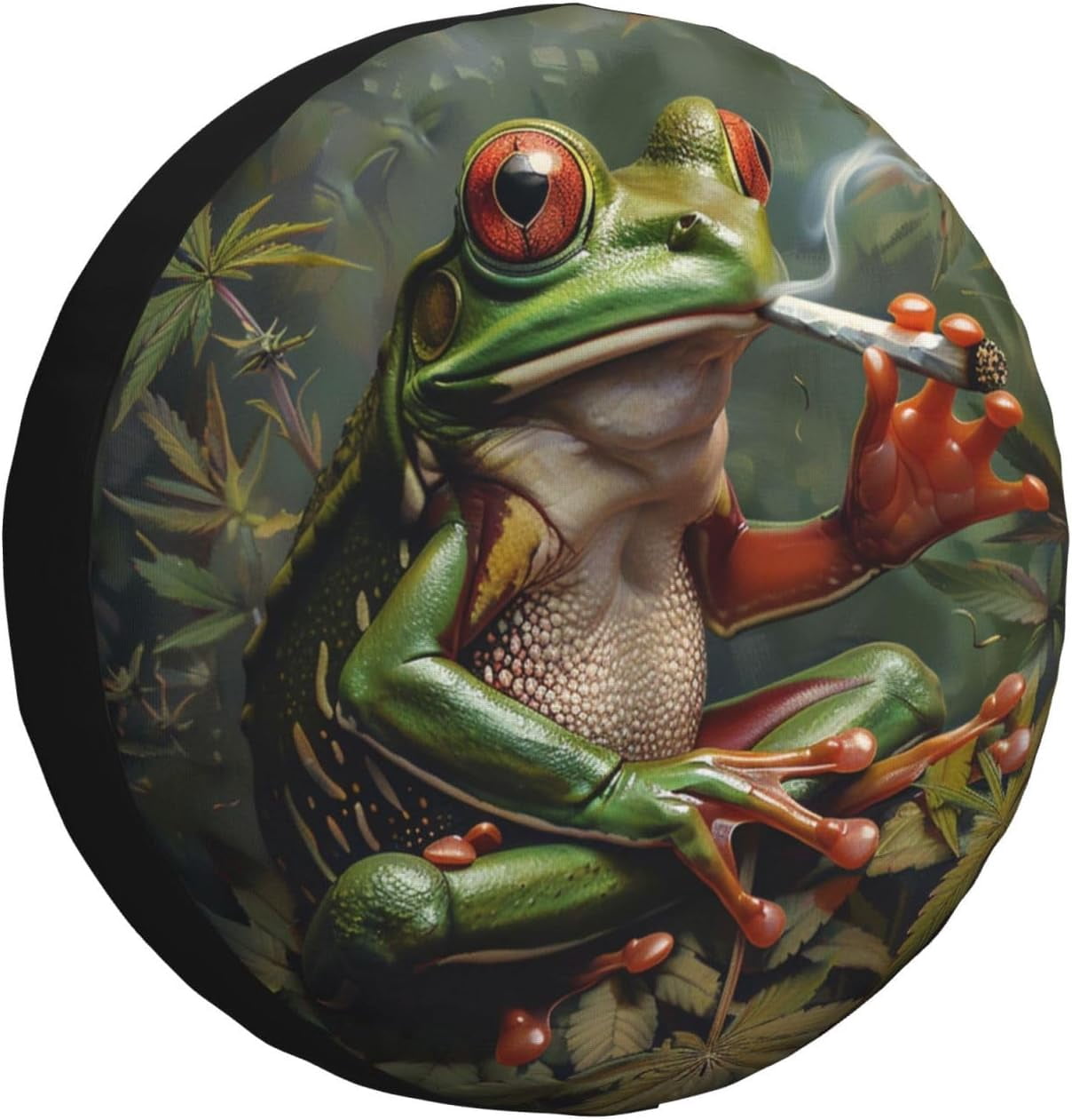PISONIC Frog Smoking Spare Tire Cover Weatherproof Universal Wheel ...