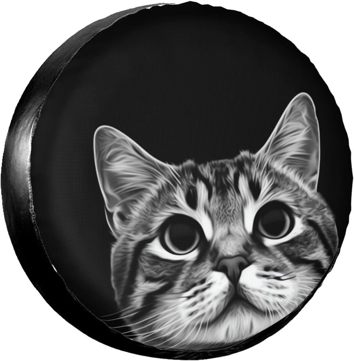 PISONIC Funny Cat Black Spare Tire Cover Weatherproof Universal Wheel ...