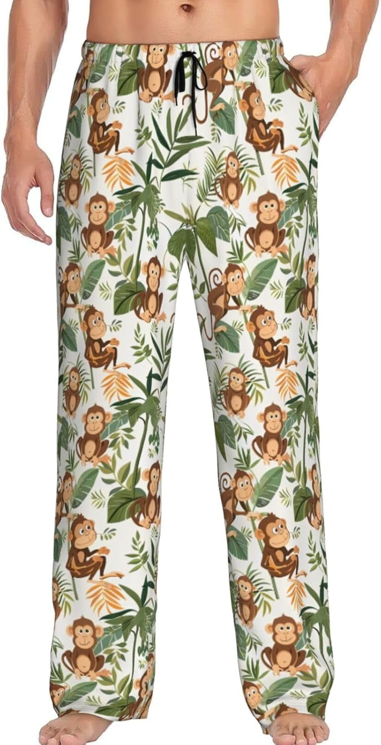 PISONIC Funny Mens Pajama Pants Lounge Men's Pajama Bottoms Soft Sleep ...