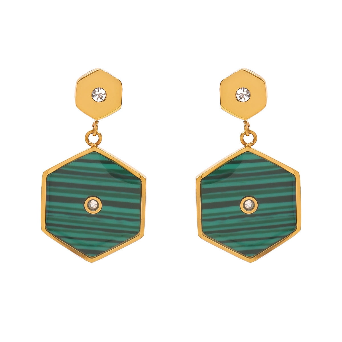 PISONIC Gold Geometric Stud Earrings Rhombus Earrings Hollow Square ...