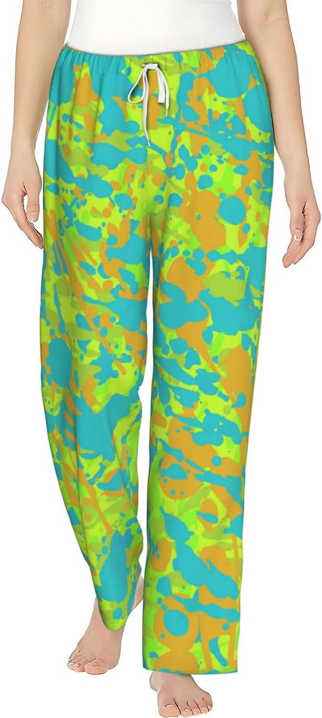 PISONIC Grunge Texture Printed Women's Pajama Pants, Comfy Pajama ...
