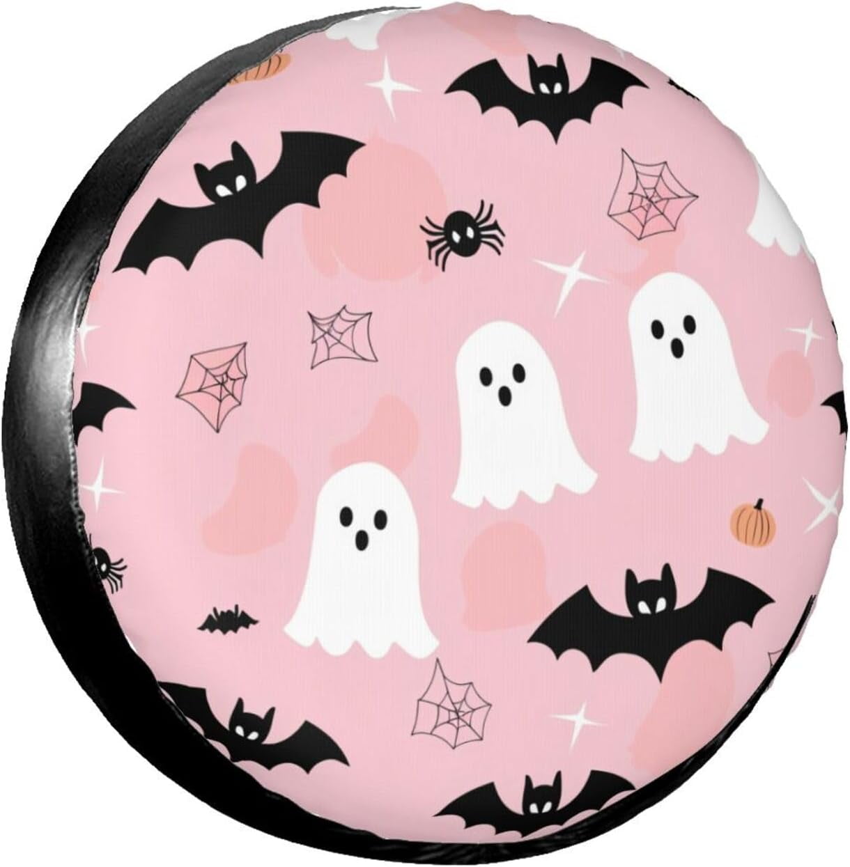 PISONIC Halloween Pink Ghosts Spare Tire Cover Weatherproof Universal ...