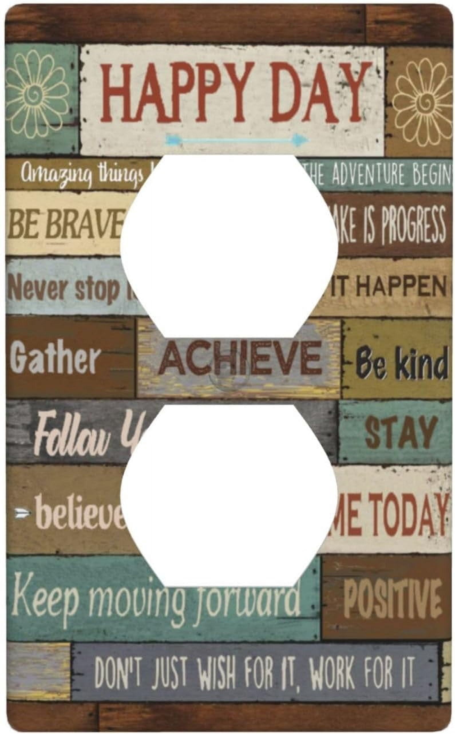 PISONIC Inspirational Quotes Rustic Barn Wo Print Decorative Wall Plate ...