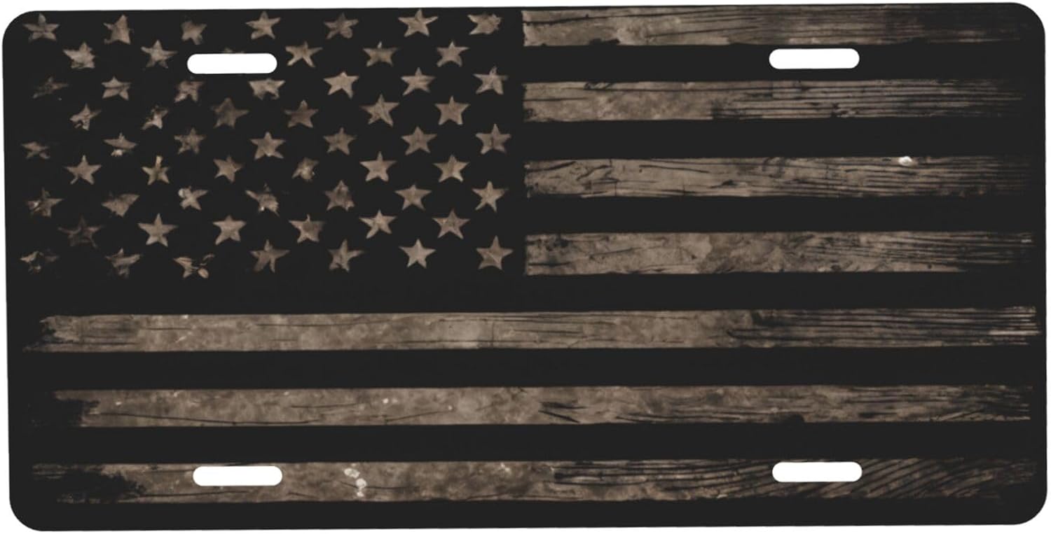 PISONIC License Plate, American USA Flag Camouflage Decorative Car ...