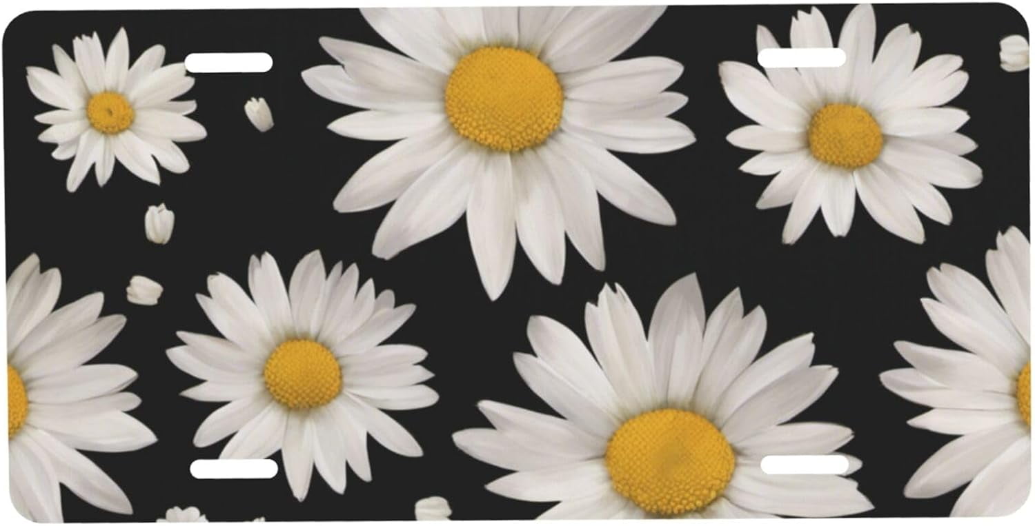 PISONIC License Plate, Daisy Decorative Car Front License Plates ...