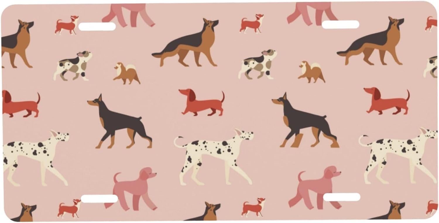 PISONIC License Plate, Dog Breeds Decorative Car Front License Plates ...