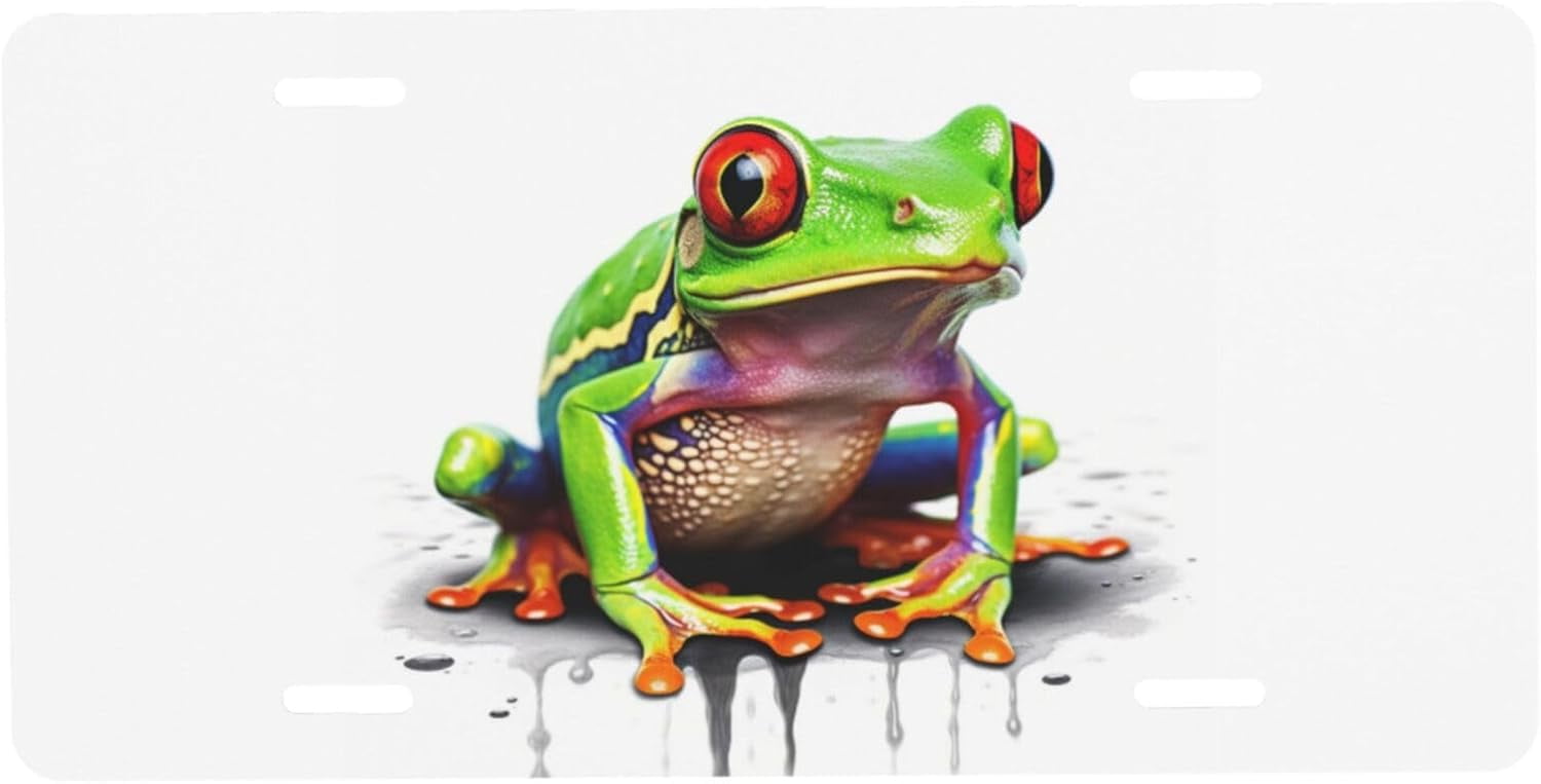 PISONIC License Plate, Frog Splash Decorative Car Front License Plates ...