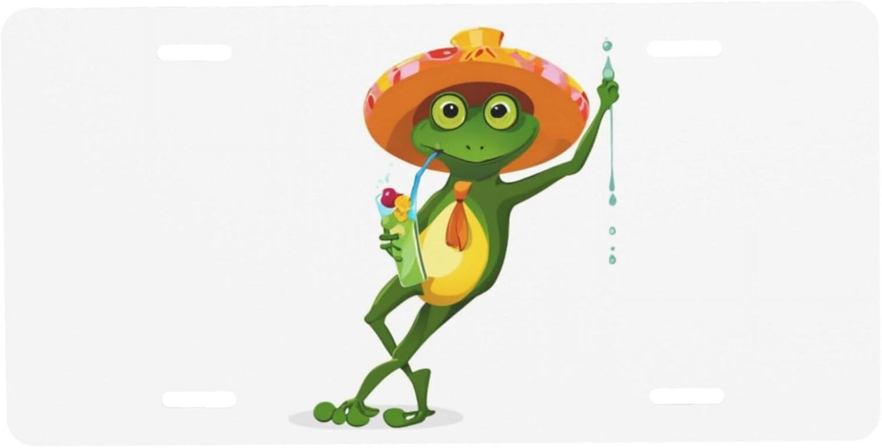 PISONIC License Plate, Funny Animal Frog Decorative Car Front License ...