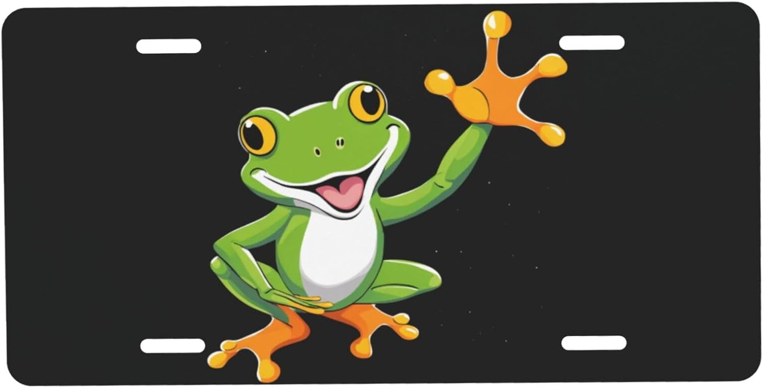 PISONIC License Plate, Funny Frog Decorative Car Front License Plates ...